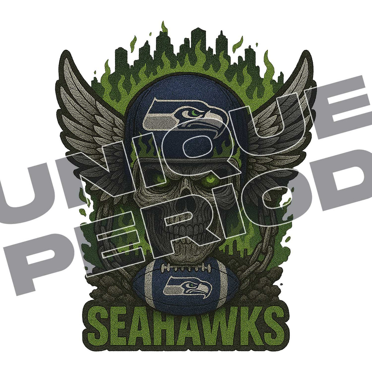 Seattle Seahawks Skull Patchish – uniqueperiod